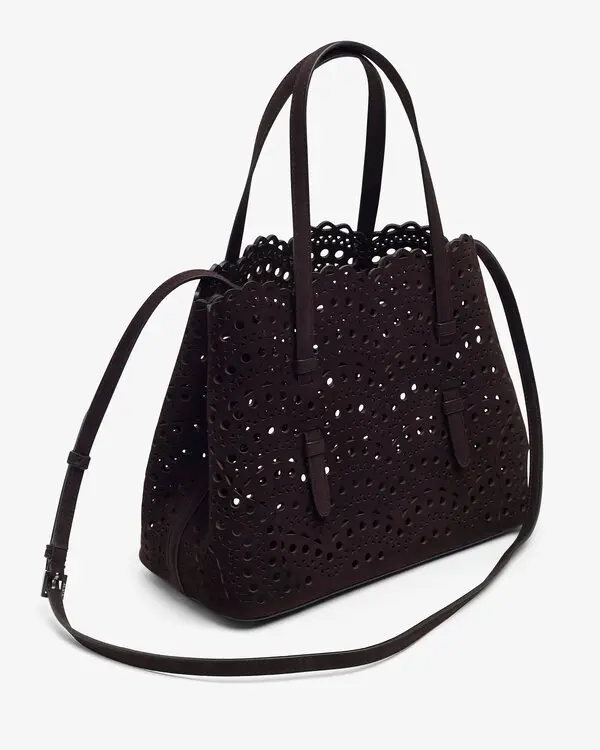 Alaïa Mina 25 Vienne Suede Tote Bag - Brown