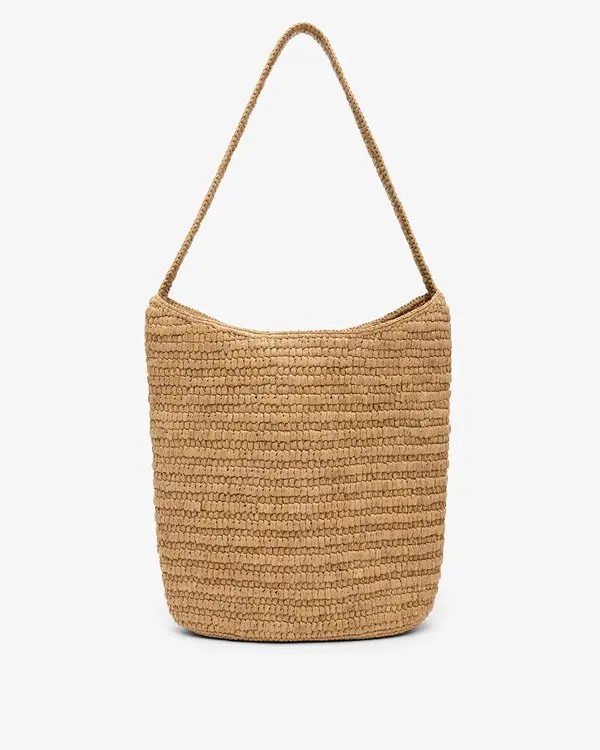THE ROW Alma Raffia Shoulder Bag - Beige