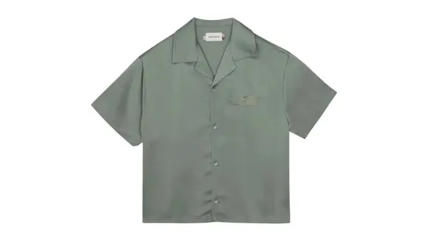 HONOR THE GIFT Satin Chest Logo Camp Collar Shirt - Sage