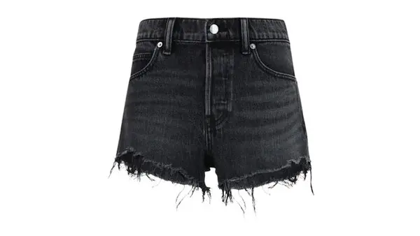 Alexander Wang Crystal Hotfix At Back Pockets Relaxed Shorts - Grey Aged