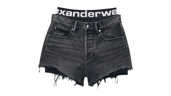 Alexander Wang Logo Bike Short Prestyled Relaxed Shorts - Grey Aged
