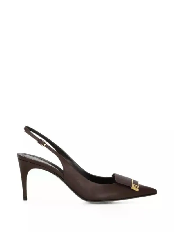 SERGIO ROSSI Sr Evolv Plaque-detail Pointed-toe Slingback Pumps - Red