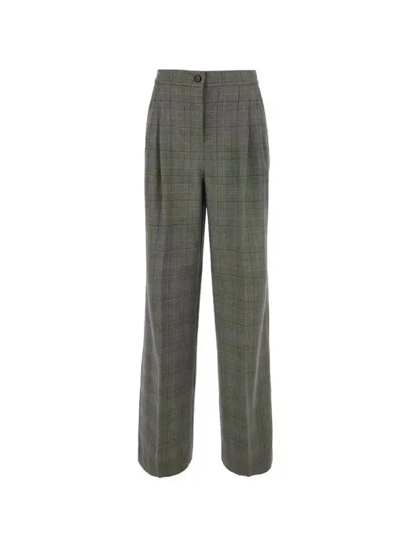 Pinko Check Pleated Trousers - Grey