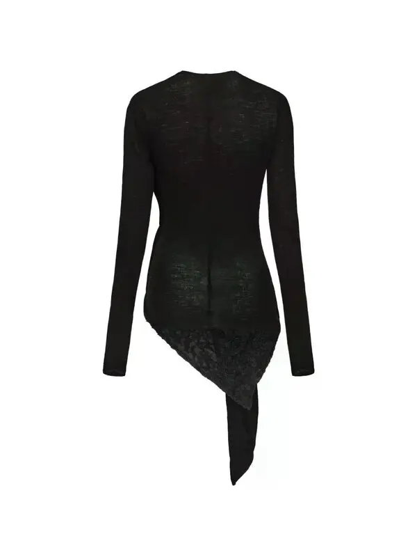 ELYWOOD Asymmetric Hem Wrap Blouse