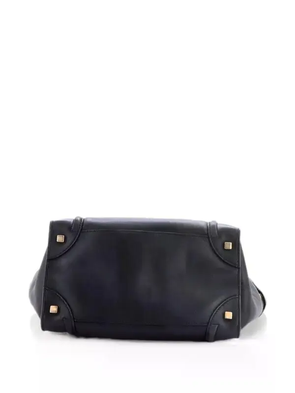 Celine Luggage Smooth Leather Mini Tote Bag - Black