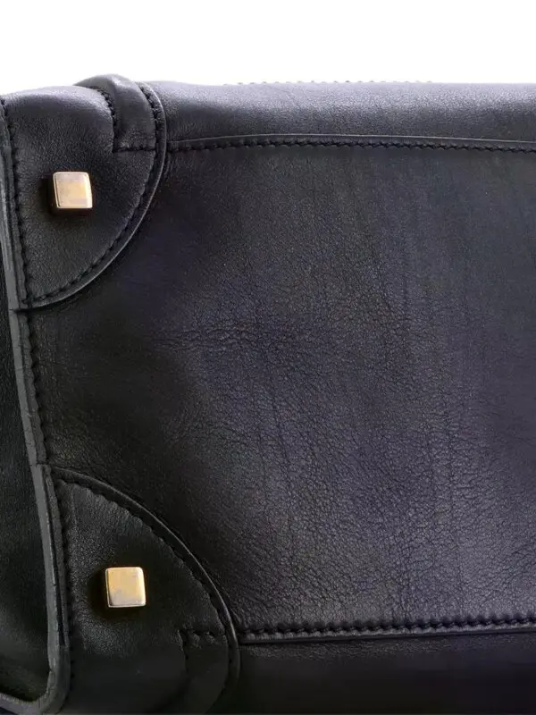 Celine Luggage Smooth Leather Mini Tote Bag - Black