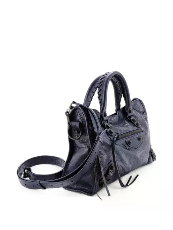 Balenciaga City Classic Studs Leather Small Satchel - Blue