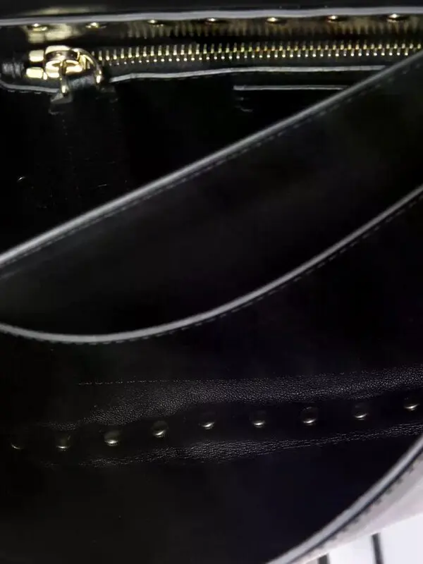 Valentino Garavani Rockstud Flip Lock Flap Bag Leather Small Shoulder Bag - Black