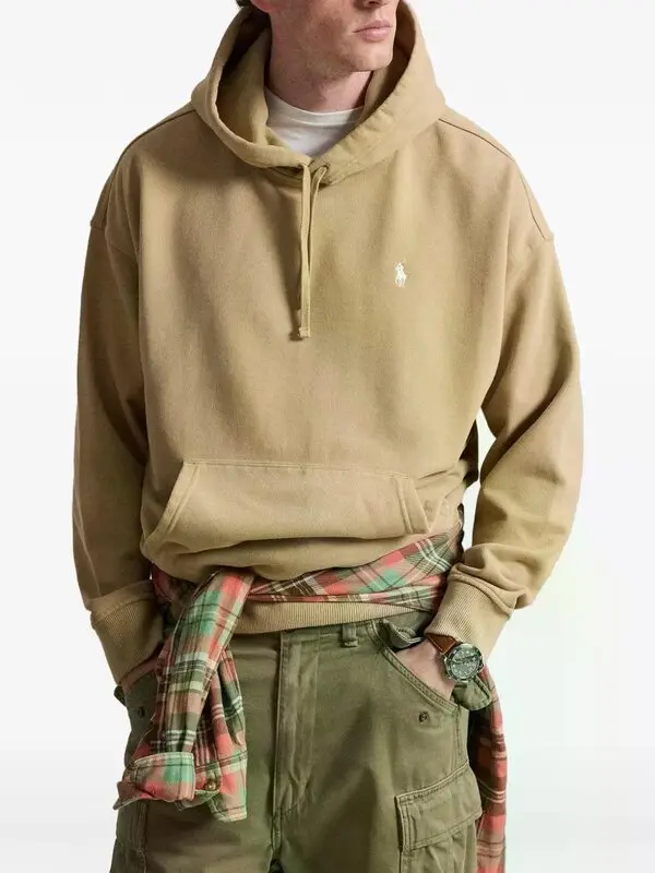 Polo Ralph Lauren Hoodie With Pony Embroidery And Logo Print - Neutrals