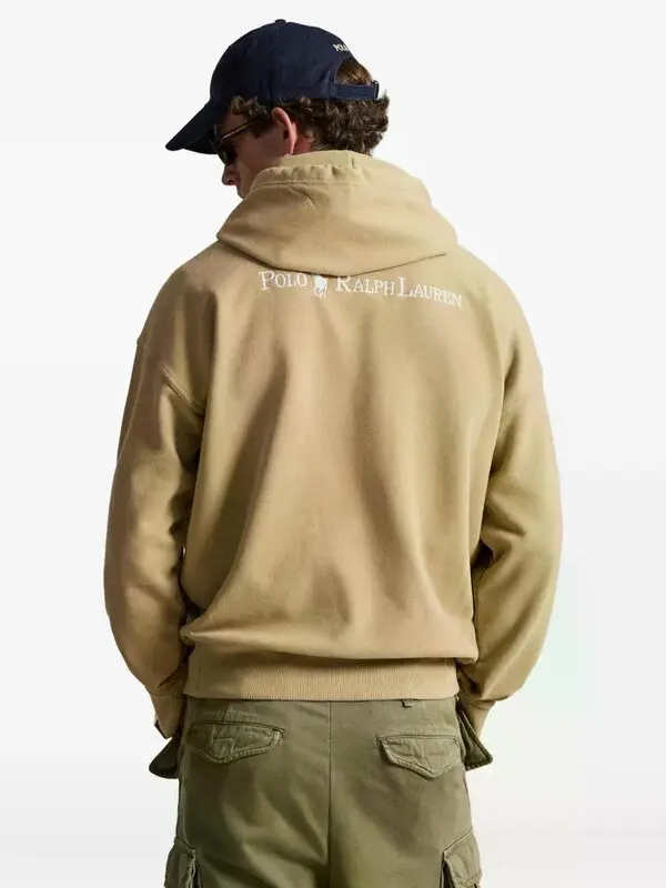 Polo Ralph Lauren Hoodie With Pony Embroidery And Logo Print - Neutrals
