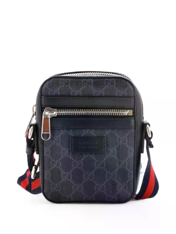 Gucci Gg Coated Canvas Messenger Bag - Black