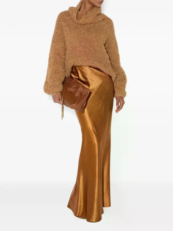Elisabetta Franchi Satin Skirt With Scale-like Texture