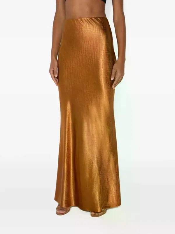 Elisabetta Franchi Satin Skirt With Scale-like Texture