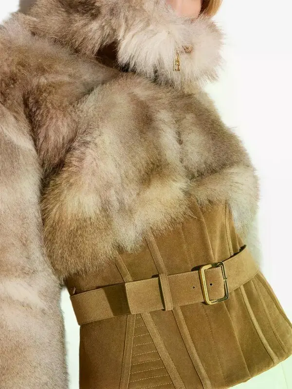 Elisabetta Franchi Fur-effect Bustier Jacket