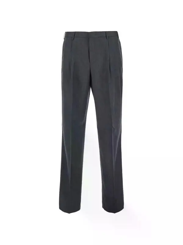 PT TORINO Pleated Straight-leg Trousers - Grey