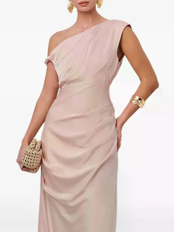 SAVEL Justina One-shoulder Draped Maxi Dress