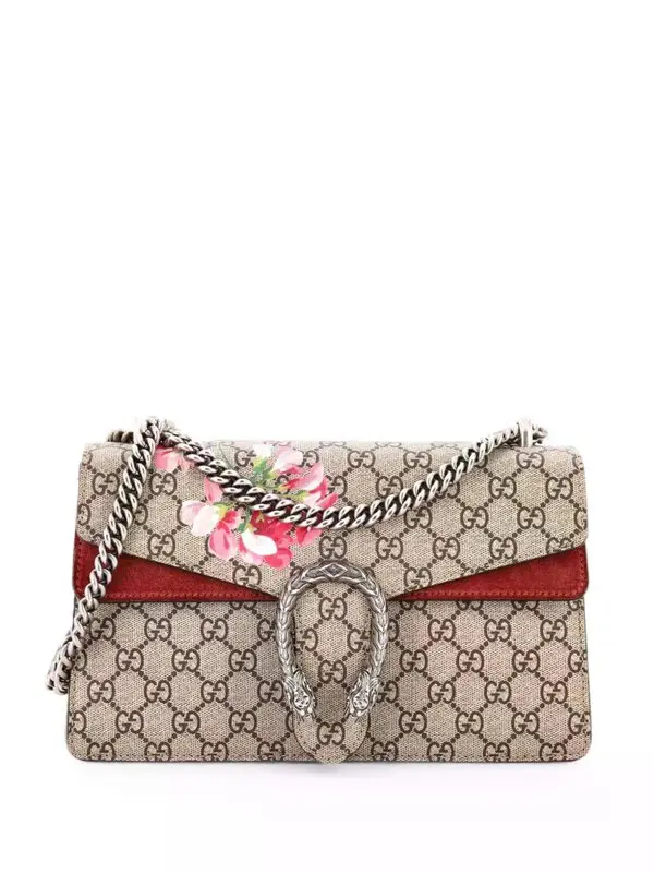 Gucci Dionysus Bag Blooms Print Gg Coated Canvas Small Shoulder Bag - Brown