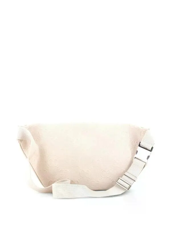 Gucci Gg Embossed Perforated Leather Belt Bag - White