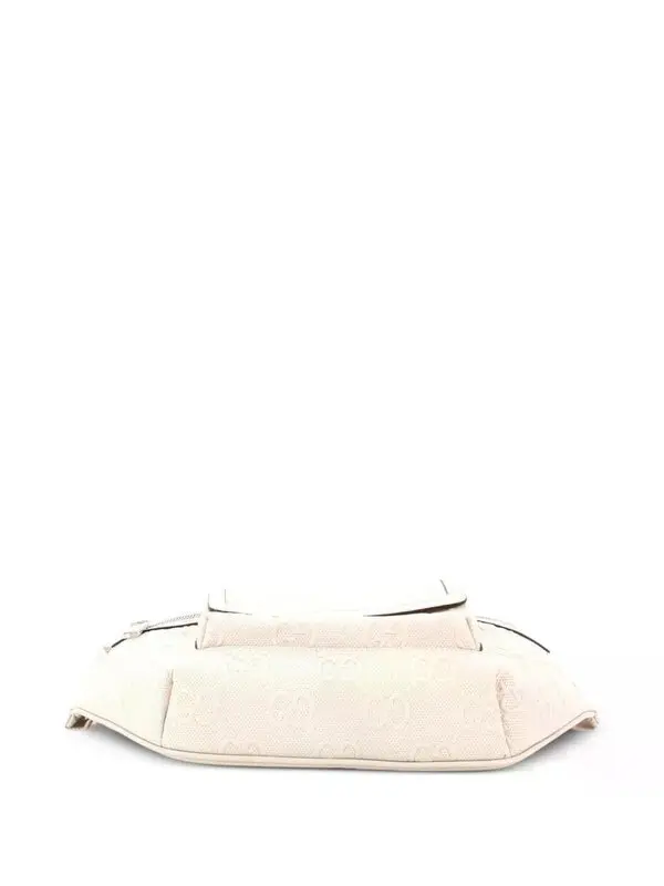 Gucci Gg Embossed Perforated Leather Belt Bag - White