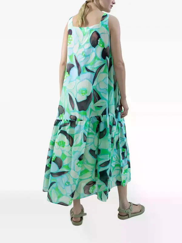 PSOPHIA Botanical Print Tiered Midi Dress