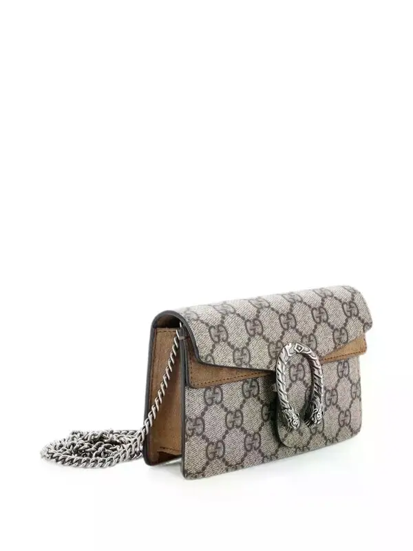 Gucci Dionysus Bag Gg Coated Canvas Super Mini Crossbody Bag - Brown