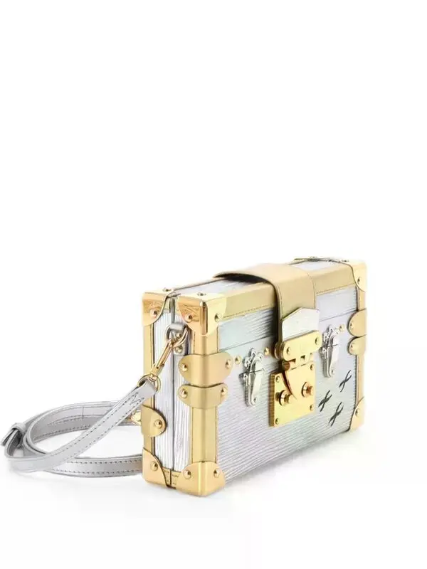 LOUIS VUITTON Petite Malle Handbag Epi Leather Clutch Bag - Silver