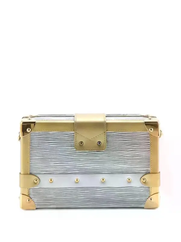 LOUIS VUITTON Petite Malle Handbag Epi Leather Clutch Bag - Silver