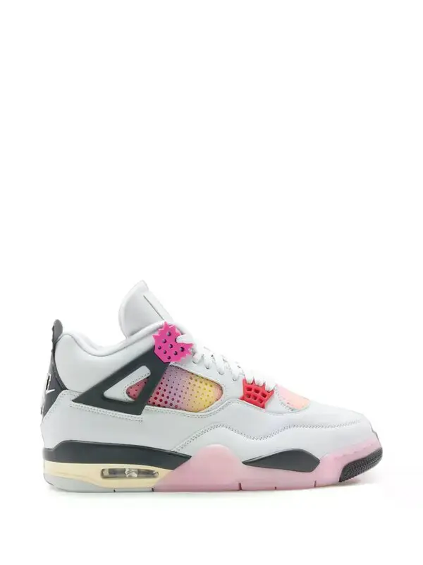 Nike Air Jordan 4 Retro Lace-up Sneakers - White