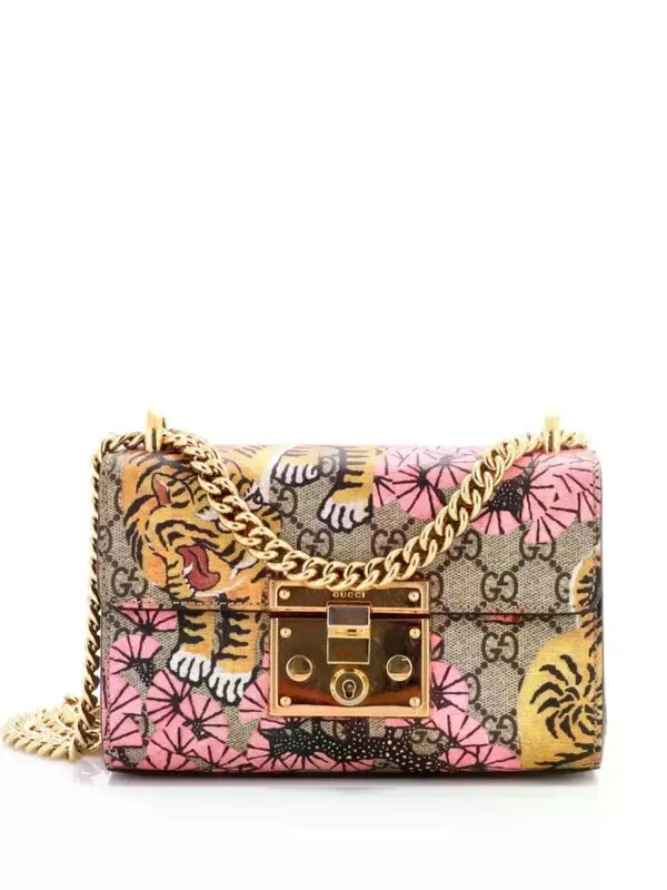 Gucci Padlock Bengal Print Gg Coated Canvas Small Shoulder Bag - Brown