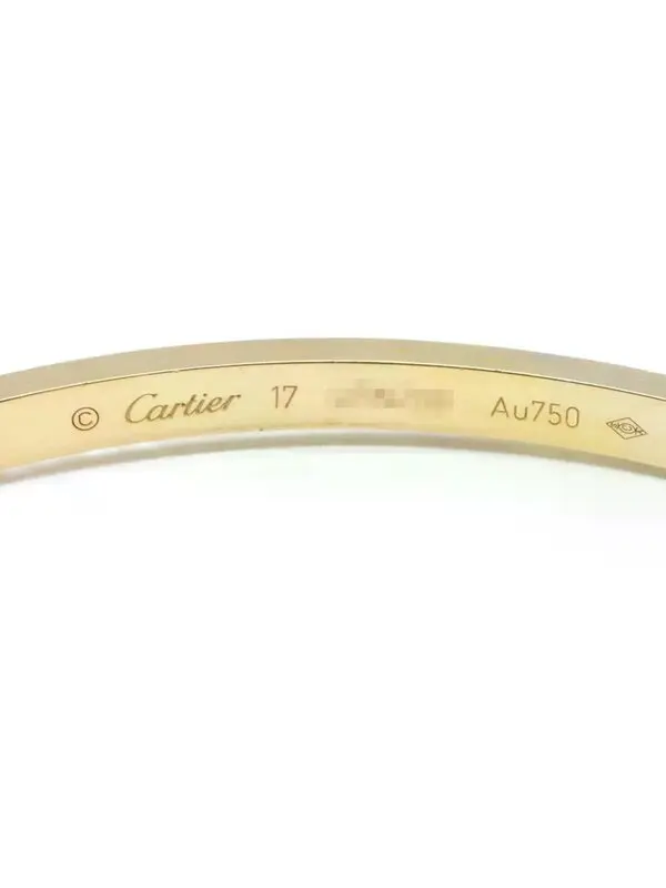 Cartier 18k Yellow Engraved Motif Love Bracelet