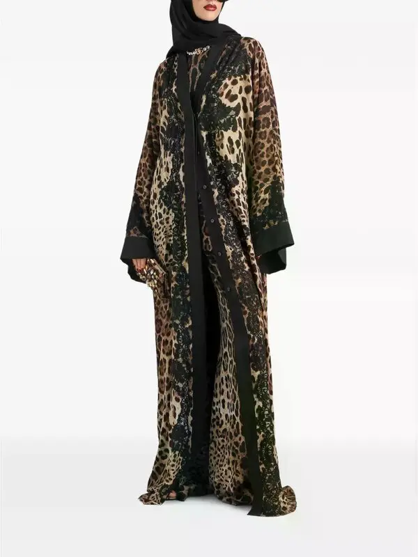 Dolce & Gabbana Leo Print Charmeuse Trousers - Neutrals