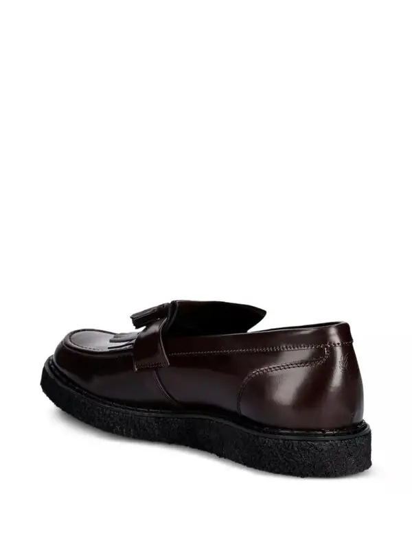 Fred Perry Burgundy Leather Tassel Detail Loafers