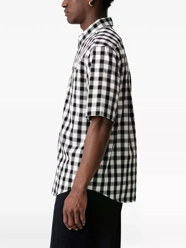 Fred Perry Gingham-check Short-sleeve Shirt - Black