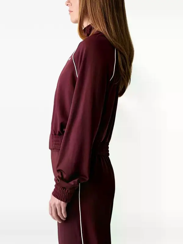 SPORTY & RICH Logo-embroidered Piped Track Jacket - Red