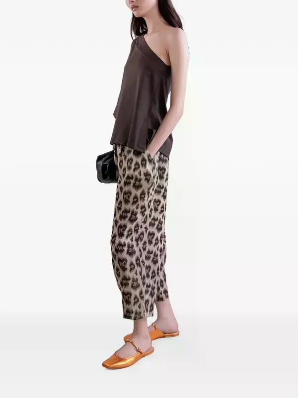PSOPHIA Savanna Shadow Slouchy Linen Trousers - Brown