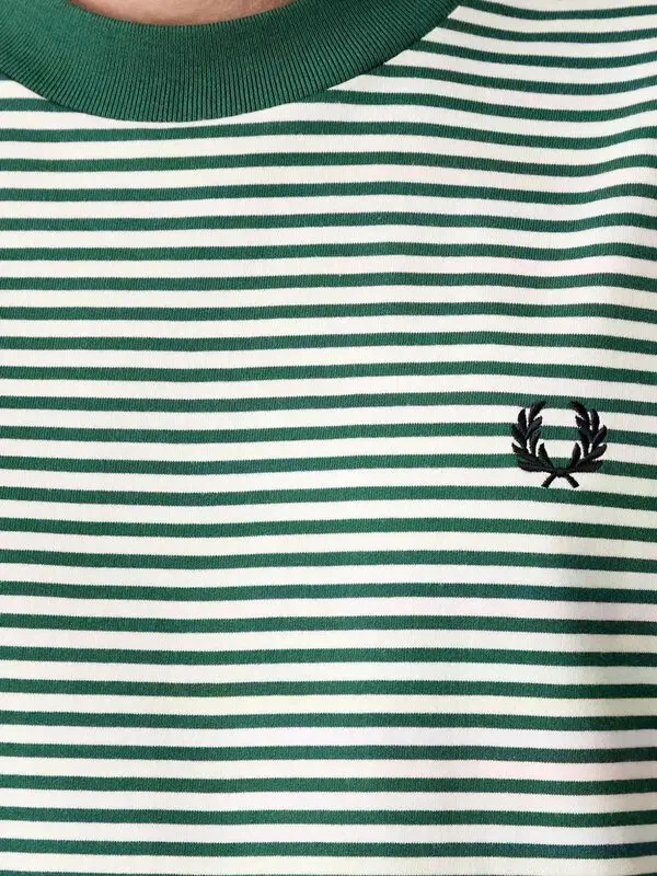Fred Perry Striped Embroidered-logo T-shirt