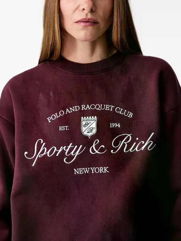 SPORTY & RICH Syracuse Embroidered Crewneck Sweatshirt
