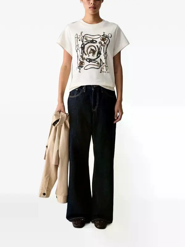 Farm Rio Graphic-print T-shirt - Neutrals