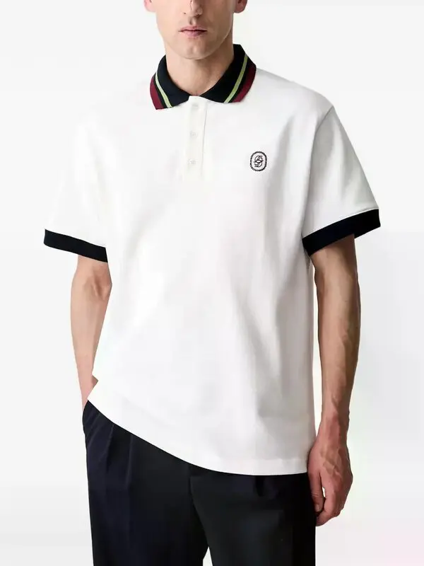 Drole De Monsieur D Mirror Tipped Polo Shirt - White