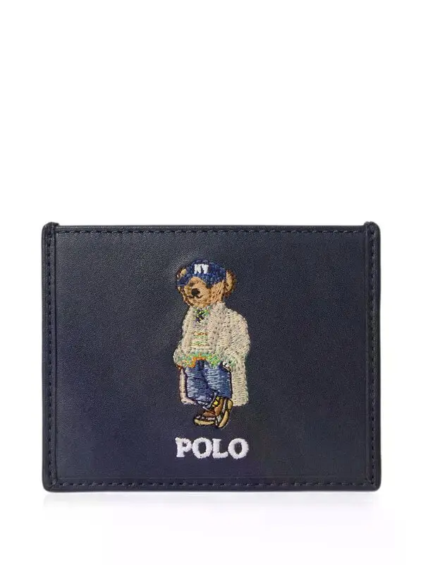 Polo Ralph Lauren Polo Bear Leather Card Holder - Blue