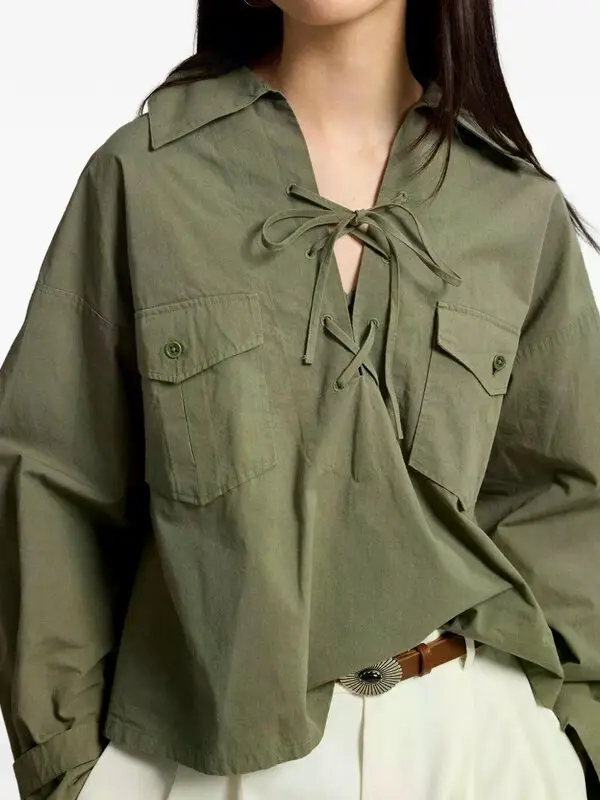 Polo Ralph Lauren Lace-up Cotton Blouse