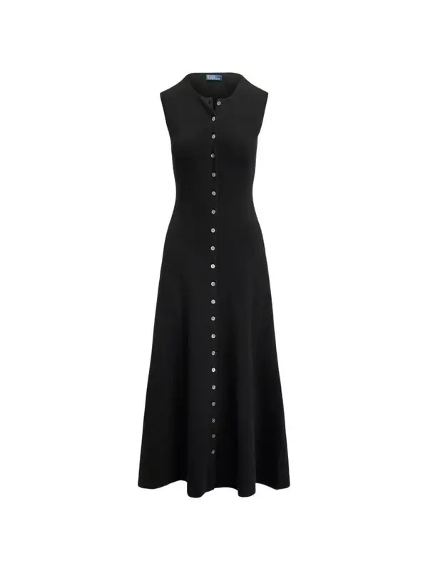 Polo Ralph Lauren Sleeveless Buttoned Midi Dress - Black