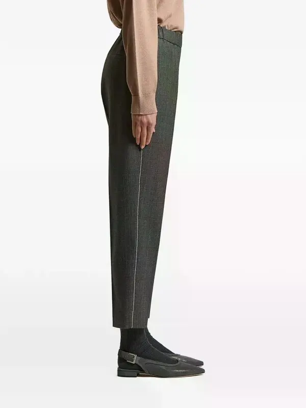 Peserico Check-pattern Elasticated-waist Trousers