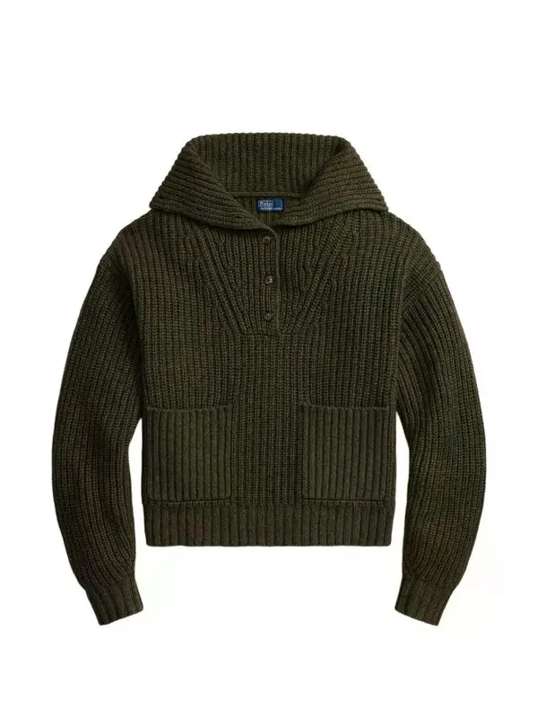 Polo Ralph Lauren Rib-knit Sweater With Flapped Collar - Green