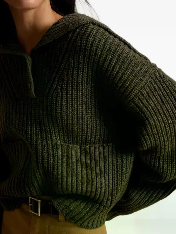 Polo Ralph Lauren Rib-knit Sweater With Flapped Collar