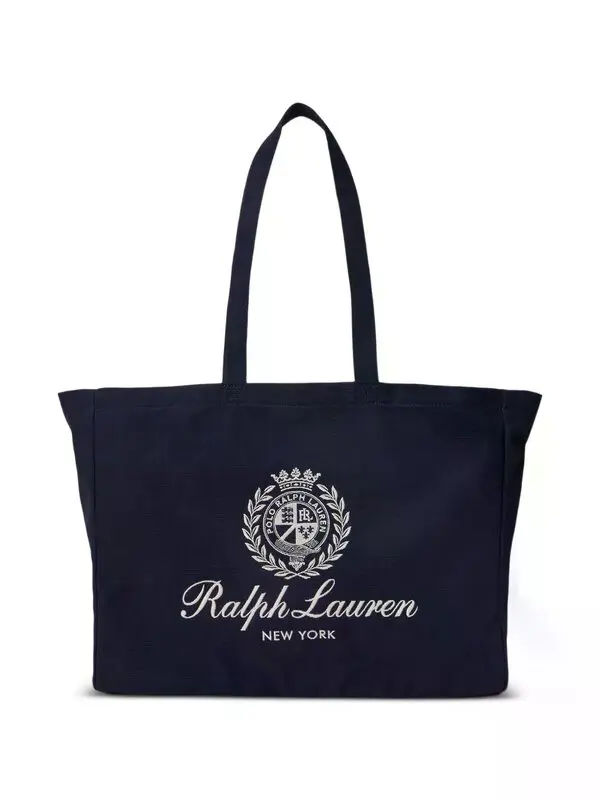 Polo Ralph Lauren Canvas Tote Bag With Logo Embroidery - Blue