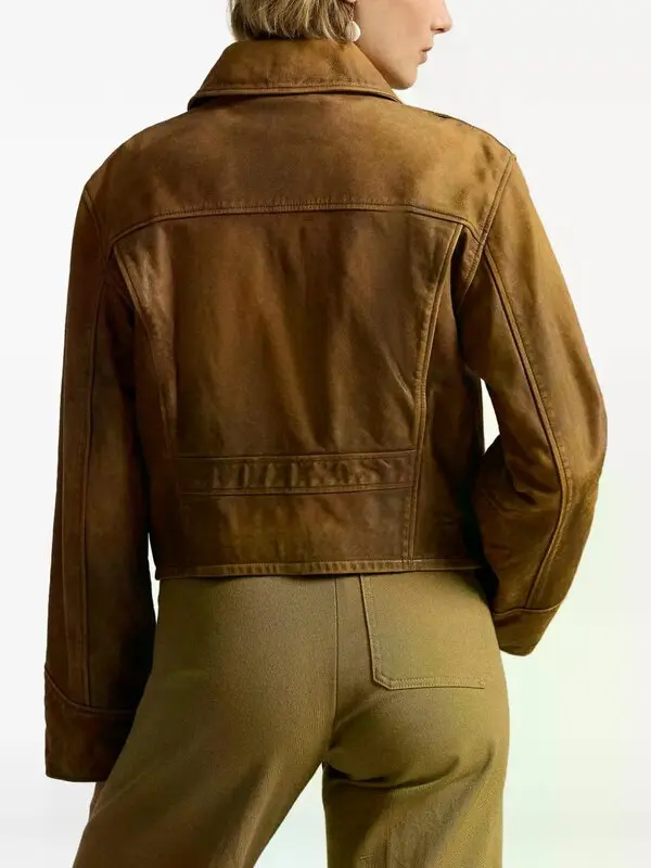 Polo Ralph Lauren Distressed Cropped Leather Jacket