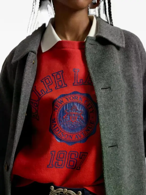 Polo Ralph Lauren Crest Print Layered Collar Sweater