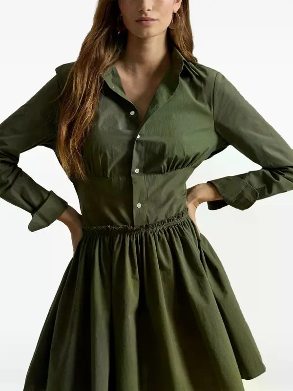 Polo Ralph Lauren Cotton Ruffled Shirt Mini Dress