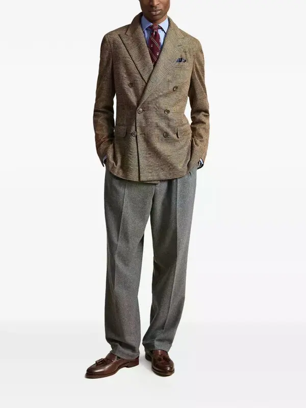Polo Ralph Lauren Polo Soft Double-breasted Check Jacket - Brown